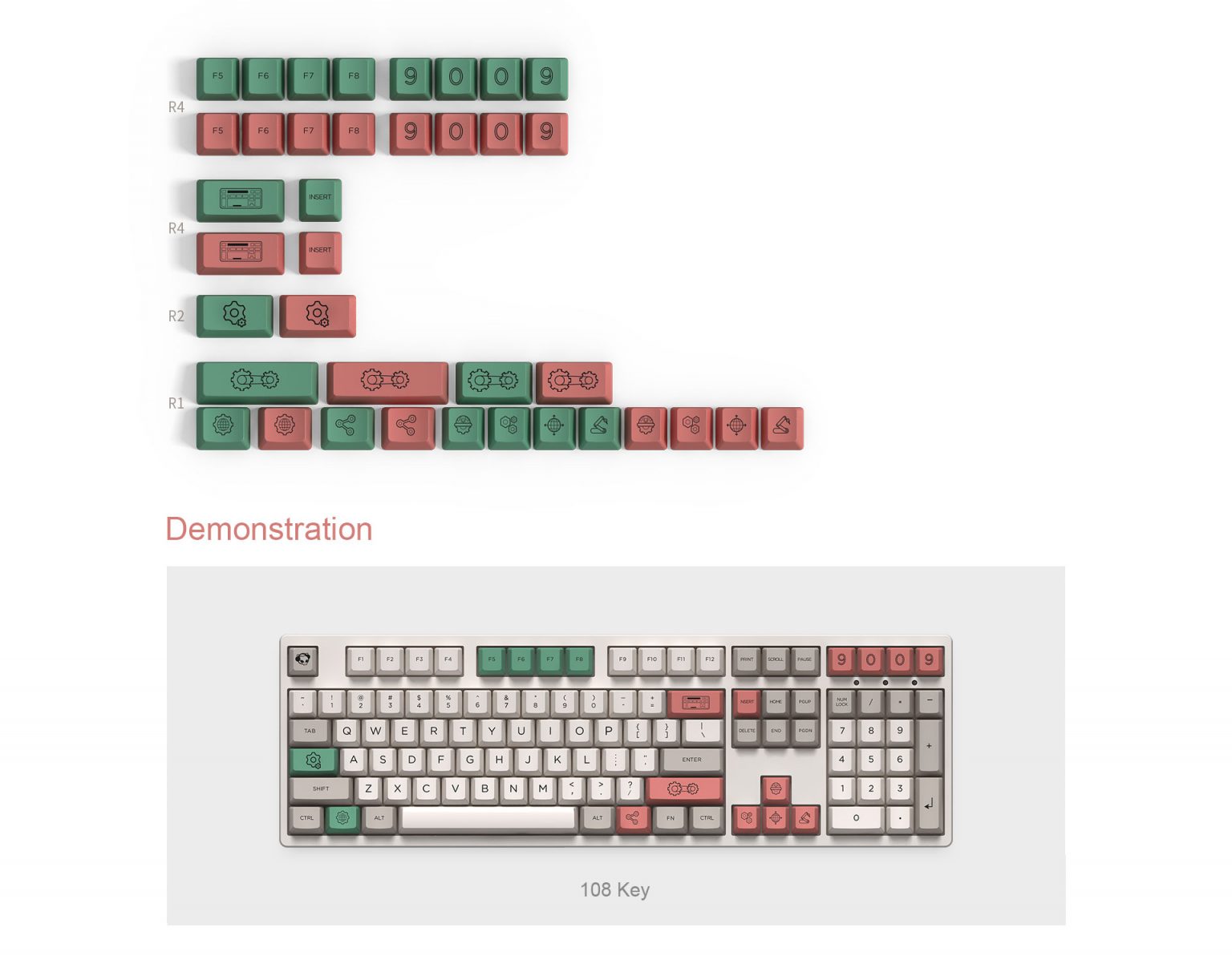 9009 Retro R2 Industrial Style Novelty Keycaps(38-Key) | Akko Official ...