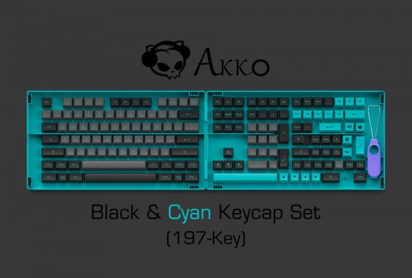 Black & Cyan Keycap Set(197-Key) | Akko Official Global Site