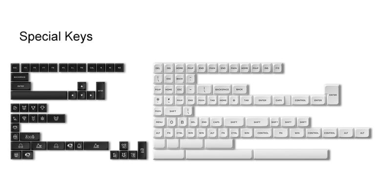 Black on White MDA Keycap Set | Akko Official Global Site
