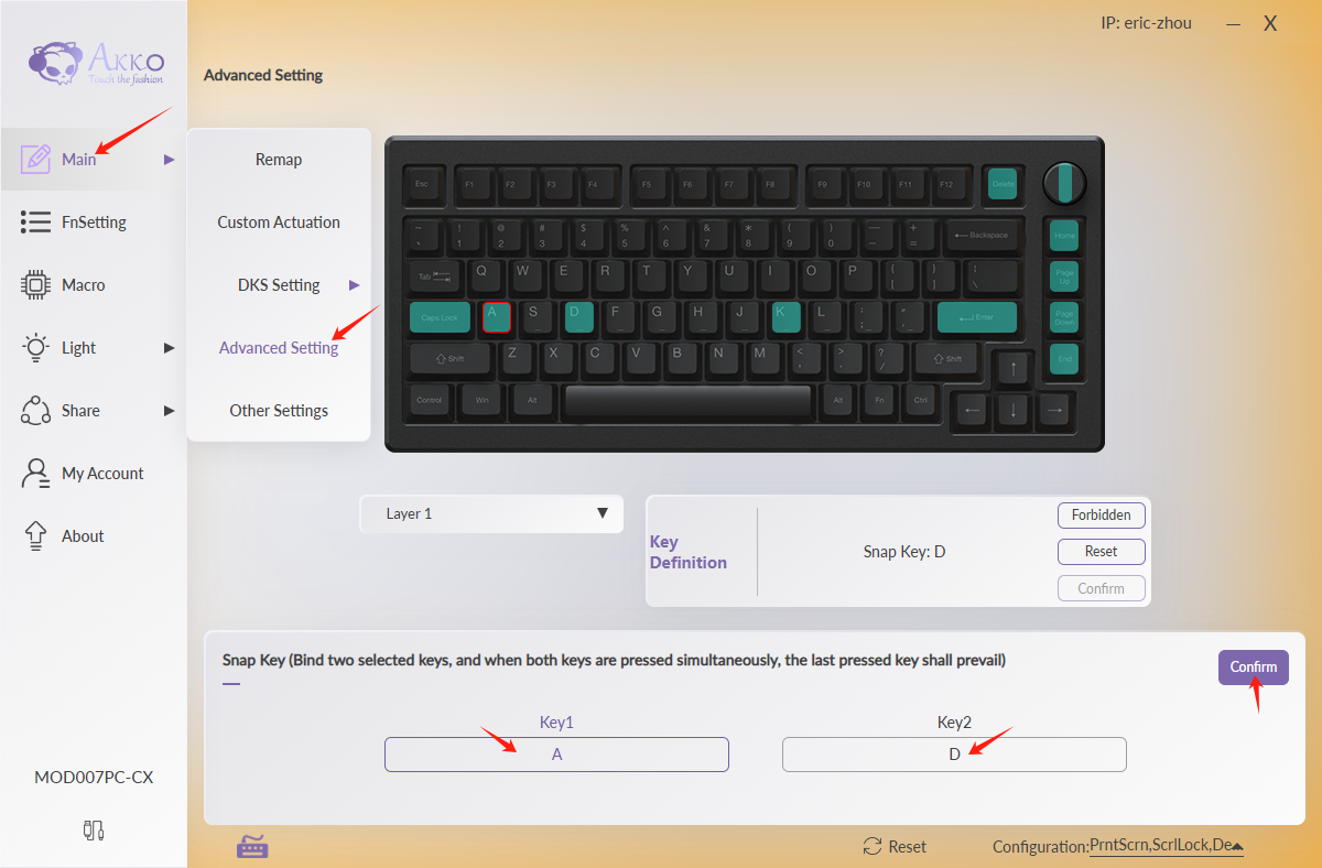 Guide to Using SOCD/SNAP Keys on AKKO HE(Hall Effect) Keyboards | Akko Official Global Site